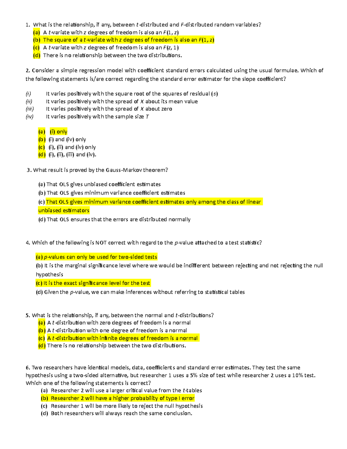 Multiple choice Sample questions - What is the relationship, if any ...