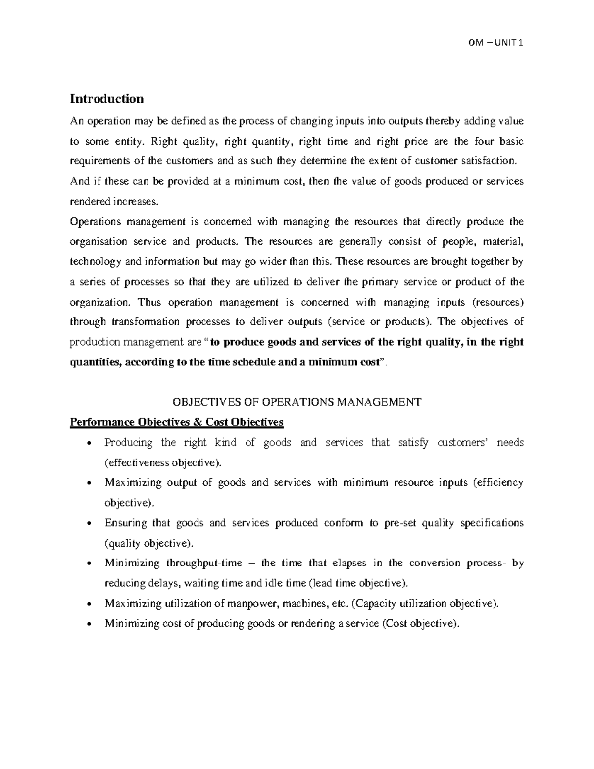 Unit 1 - Lecture notes 1,5-7 - Introduction An operation may be defined ...