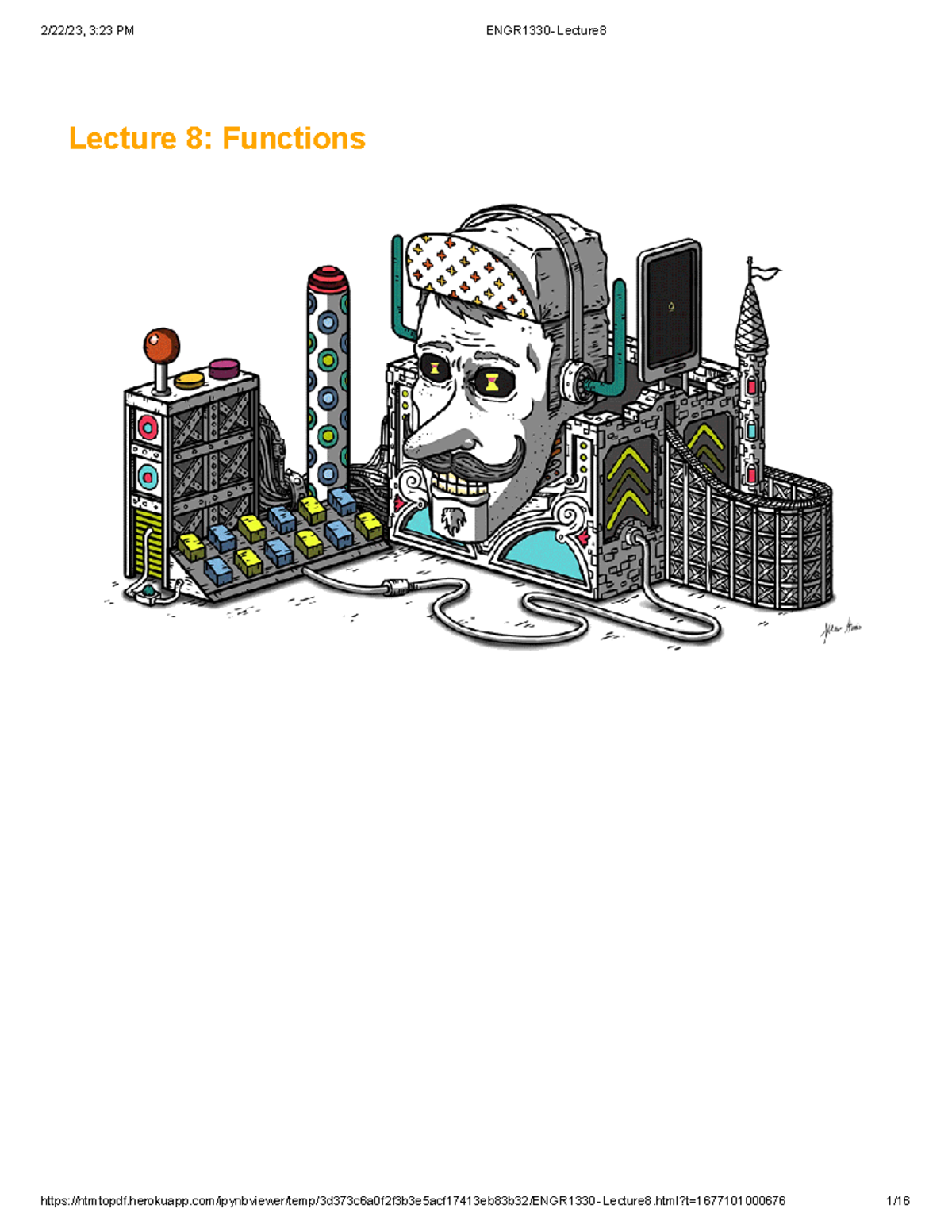 ENGR1330- Lecture 8 - Professor Turgut Batulrap - Lecture 8: Functions Functions In mathematics ...