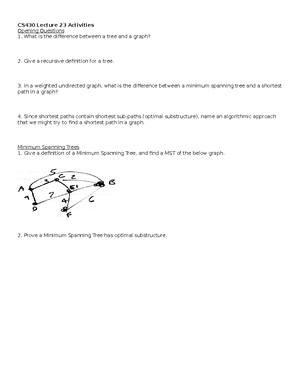 CS430Lecture 01 07 - homework question - Warning: TT: undefined function: 32 CS 430 Lecture 1 ...
