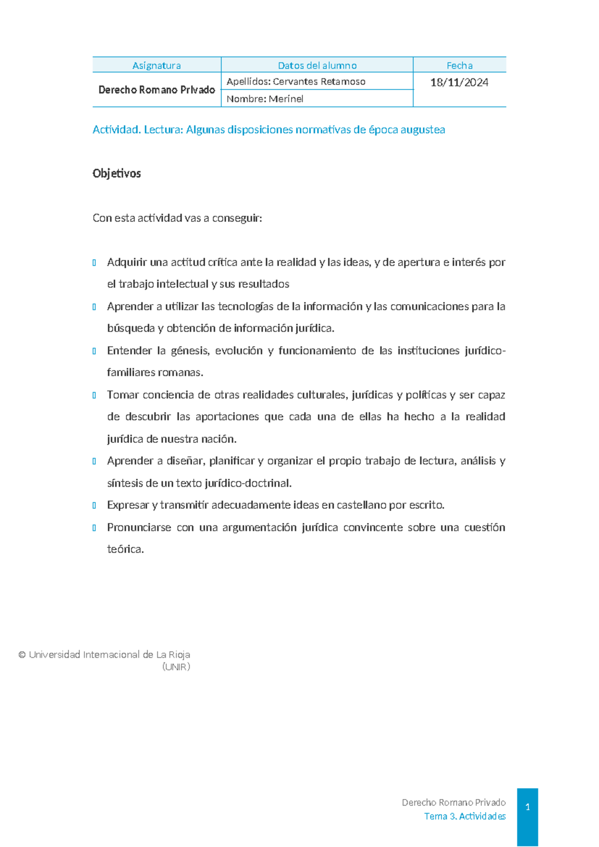 Taller derecho Romano - algunas disposiciones normativas de la época ...