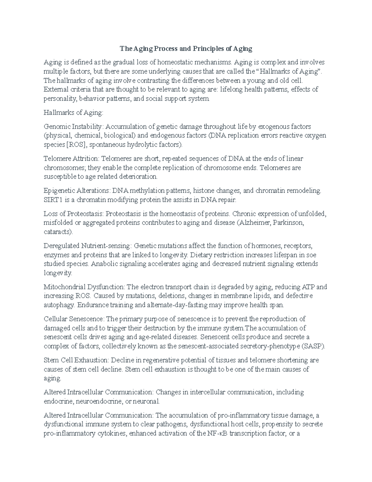 NUR 804 Principles of Aging - The Aging Process and Principles of Aging ...