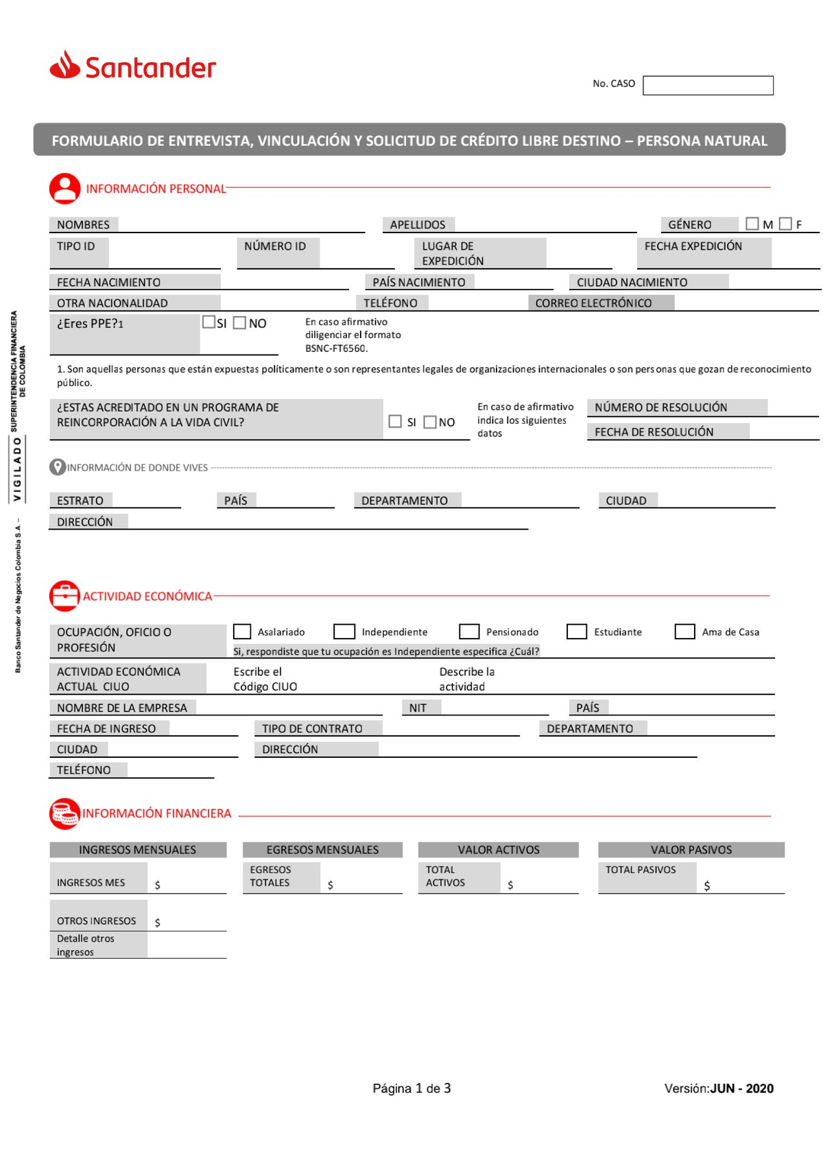 Formulario credito libre inversion c - Matemáticas Financieras - Studocu