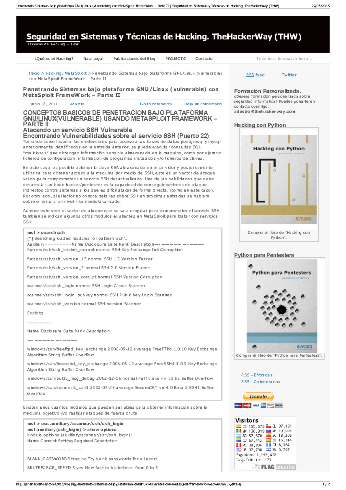5 Conceptos Basicos DE Penetracion BAJO Plataforma GNU- Linux( Vulnerable) Usando Metasploit ...
