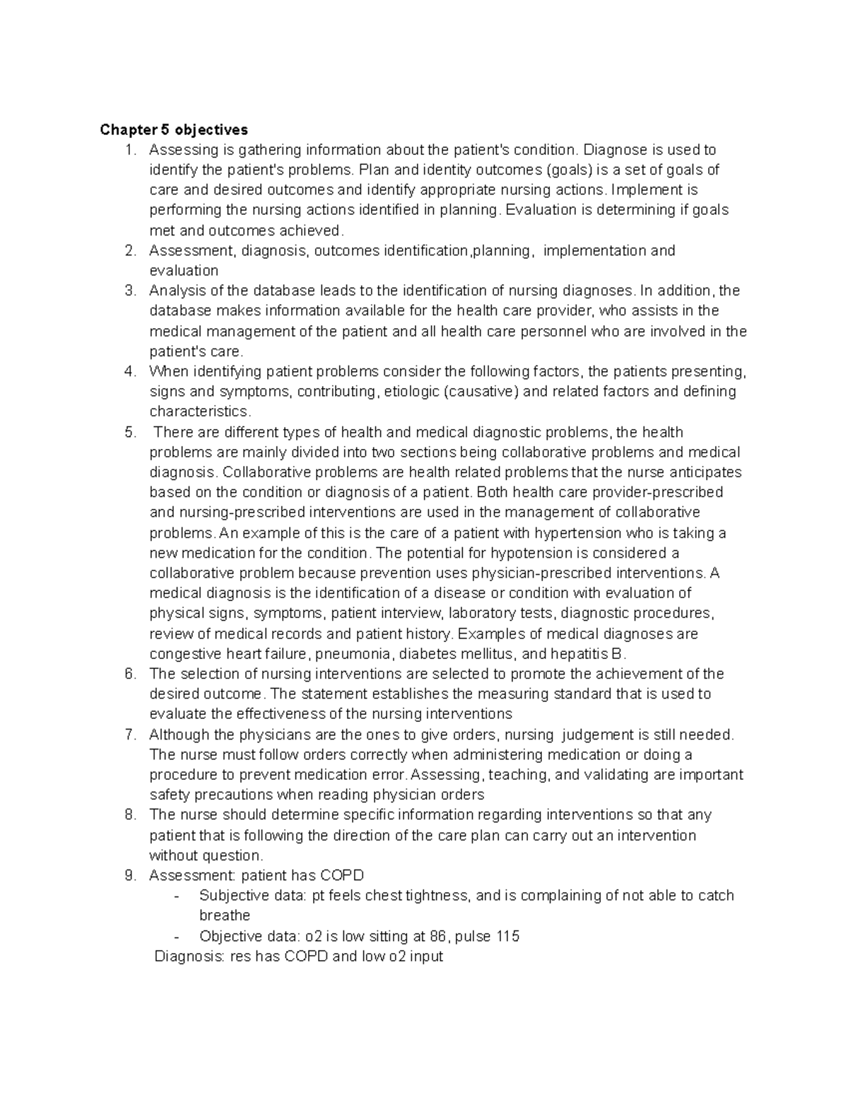 Objectives chapter 5 for fundamentals class - Chapter 5 objectives 1 ...