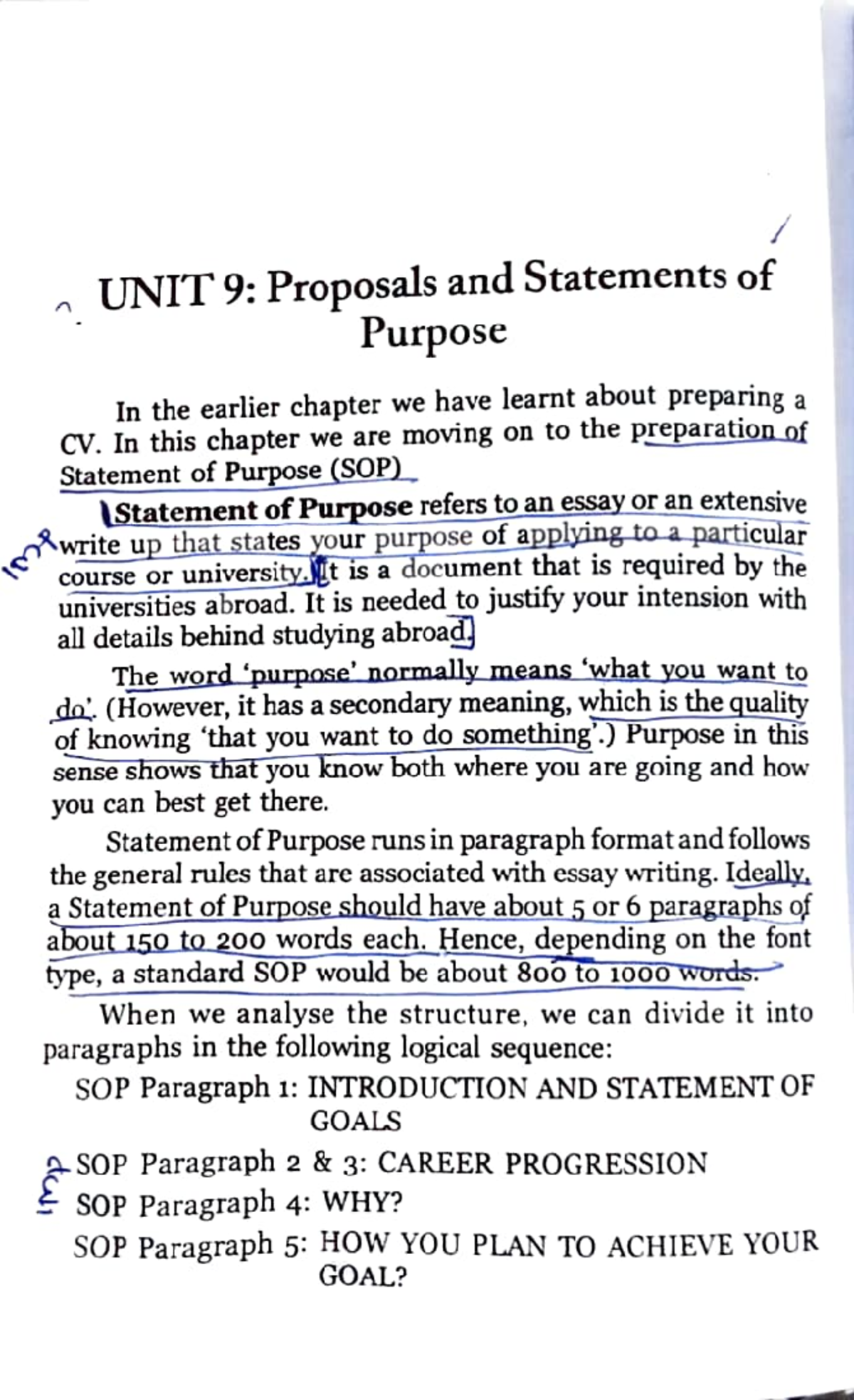 Proposal and sop - ####### UNIT9: Proposals and Statements of Purpose ...