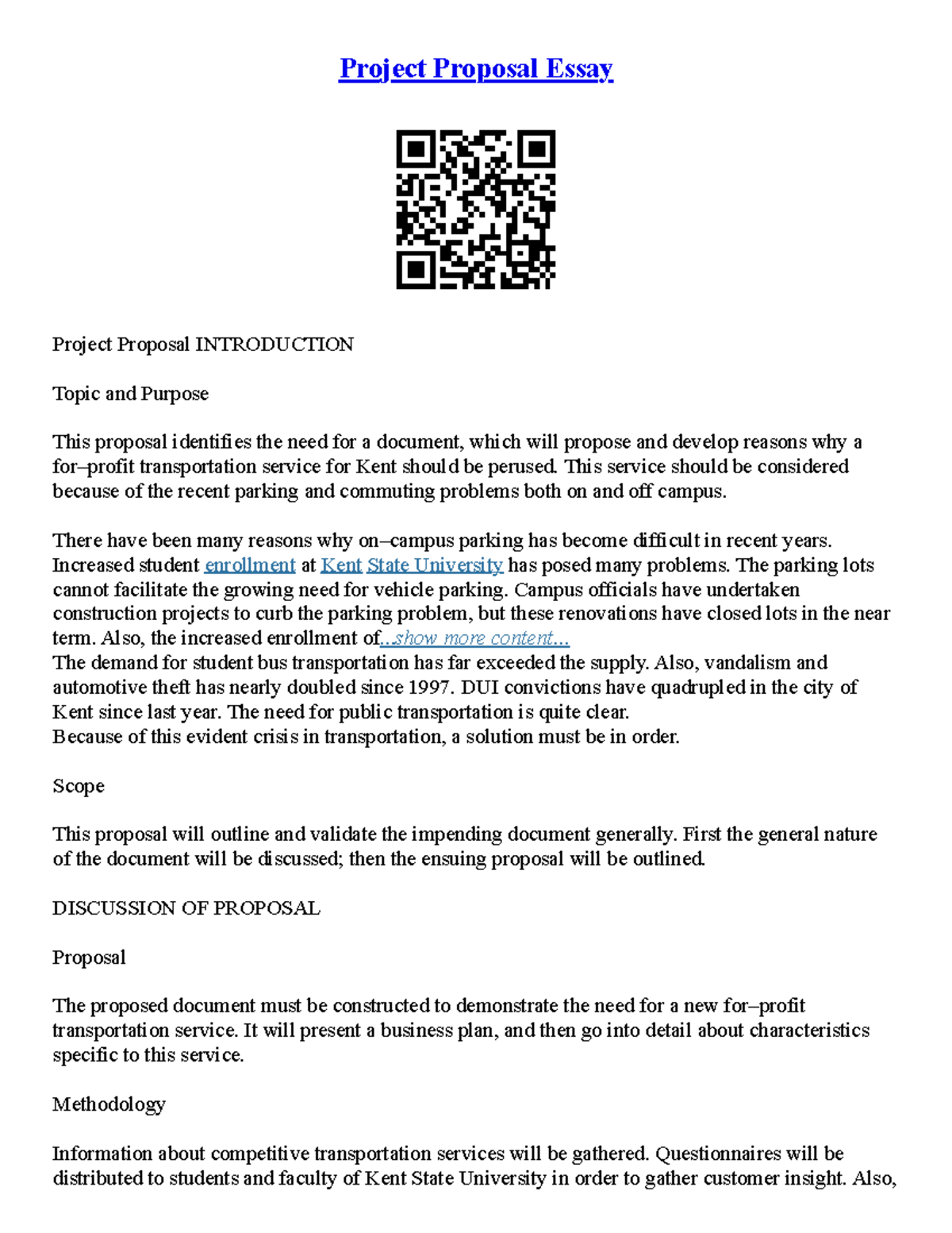 How To Start A Proposal Essay - Project Proposal Essay Project Proposal ...