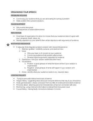 Informative Speech Planning Activity - Persuasive Speech Planning ...