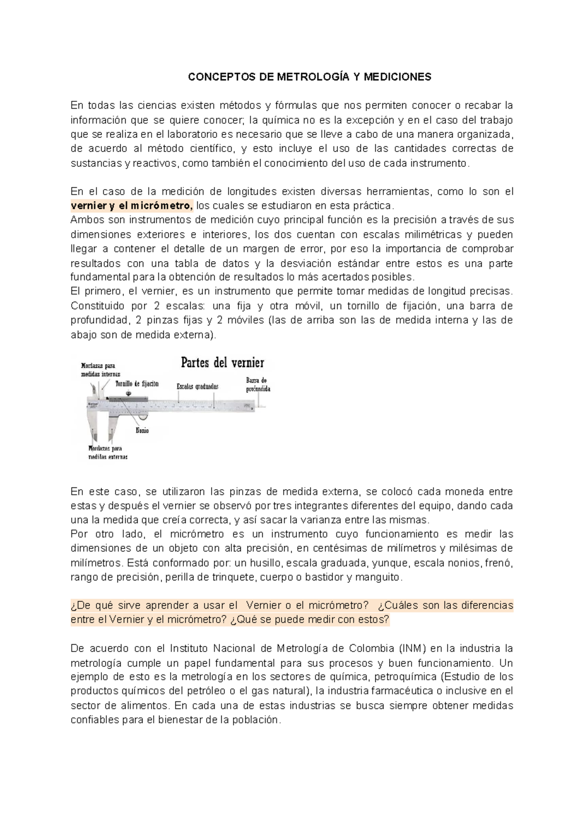 Conceptos DE Metrología Y Mediciones - CONCEPTOS DE METROLOGÍA Y MEDICIONES En todas las ...