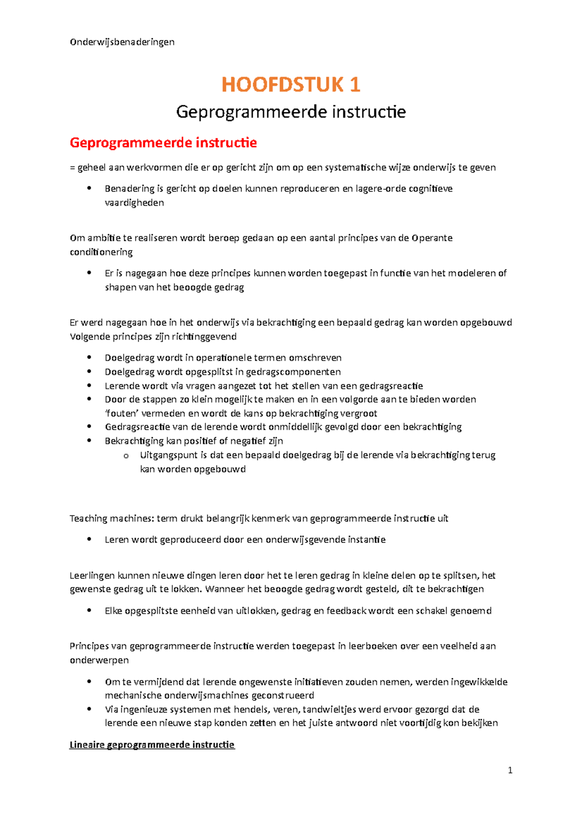 DEEL 3 ( Onderwijsbenaderingen) - HOOFDSTUK 1 Geprogrammeerde ...