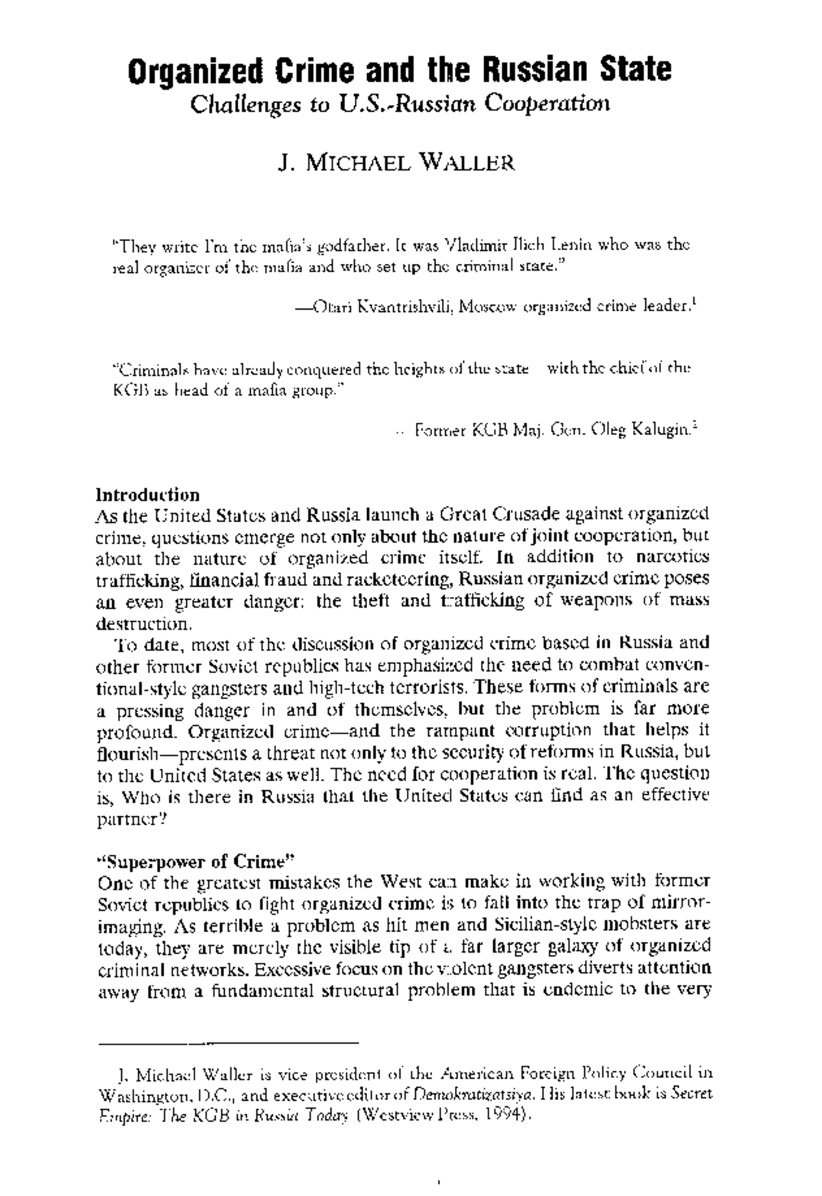 02-3 Waller Organized Crime and the Russian State - Organized Crime and ...