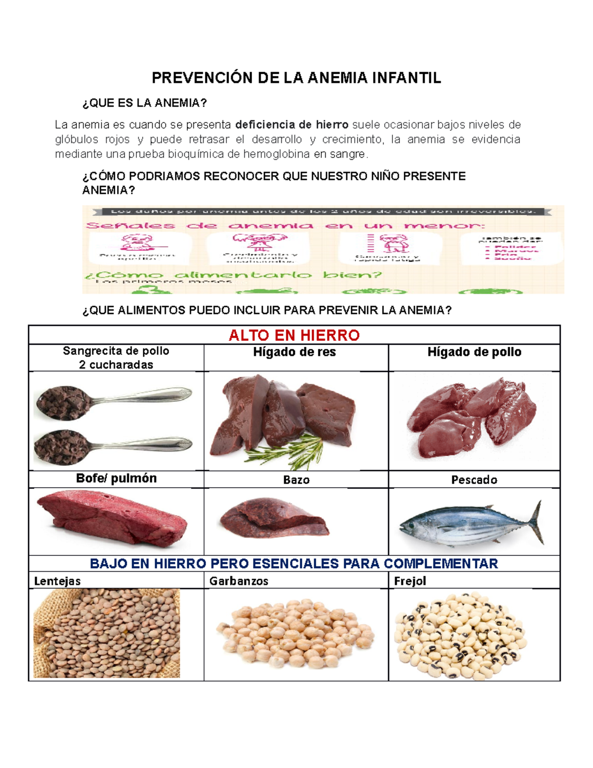 PrevencióN DE LA Anemia Infantil - PREVENCIÓN DE LA ANEMIA INFANTIL ¿QUE ES LA ANEMIA? La anemia ...