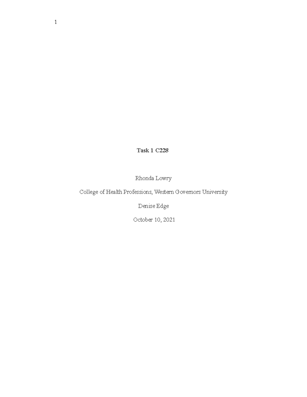 Task 1 Template 2021 (9 17) - C228 Task 1 - WGU - Studocu