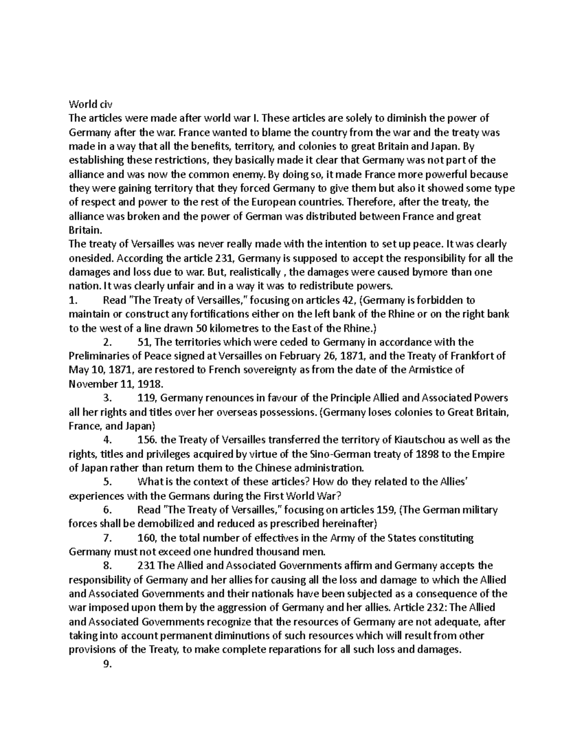 World civ new 4 - homework assignments ,dr long - World civ The articles were made after world ...