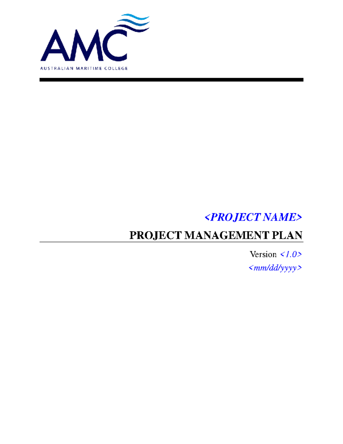 FYP Project Management Plan 01 - PROJECT MANAGEMENT PLAN Version Page 1 ...