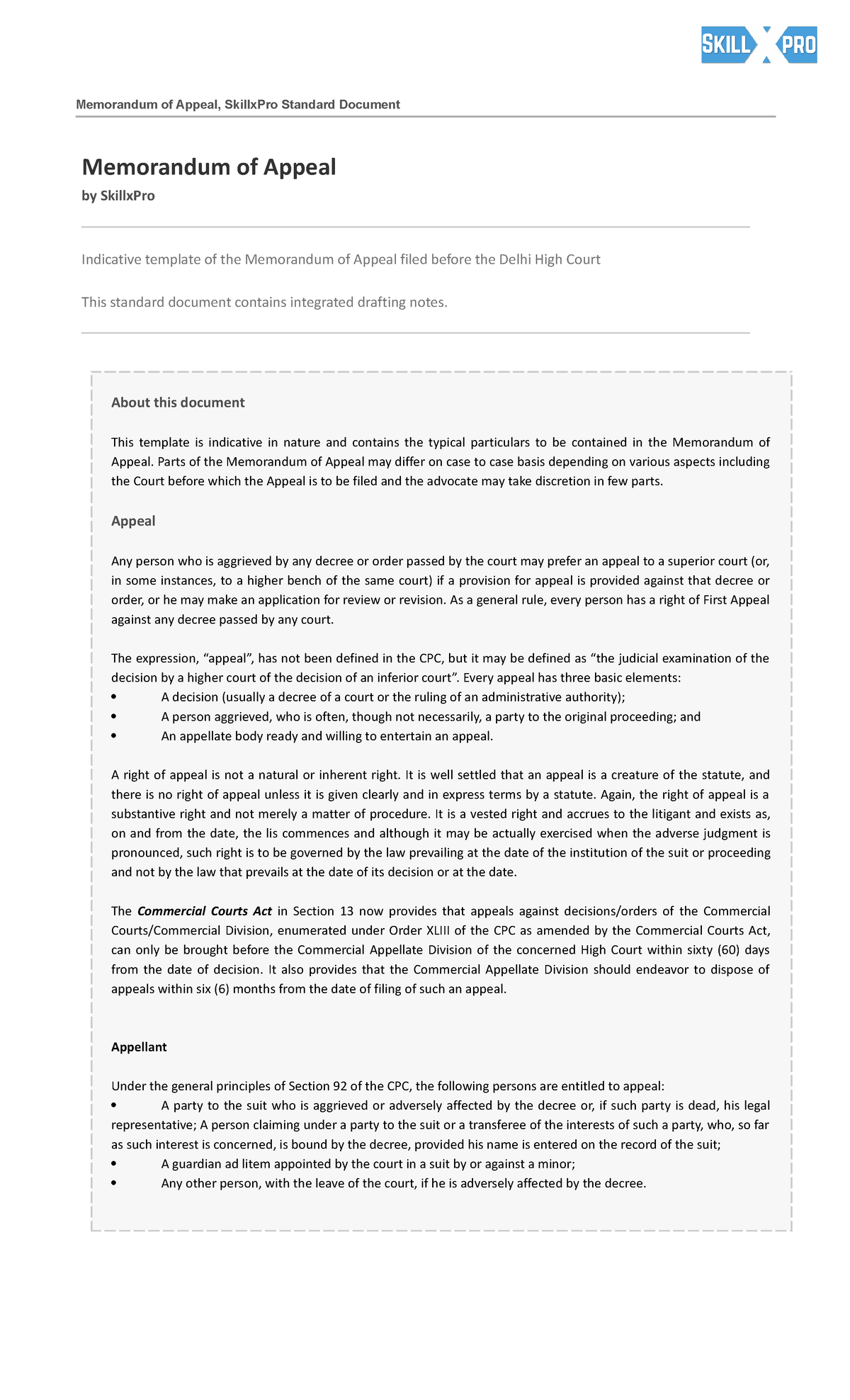 44-+Template-+Memorandum+of+Appeal - Memorandum of Appeal by SkillxPro ...