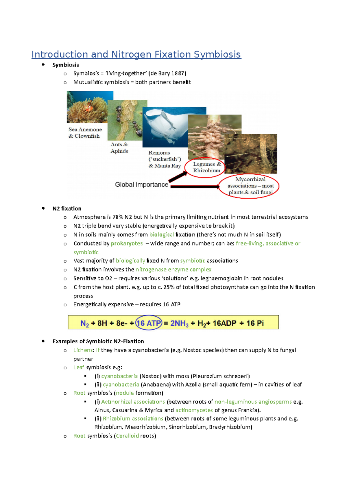 Symbiosis in plants - Spring week 4 - Introduction and Nitrogen ...