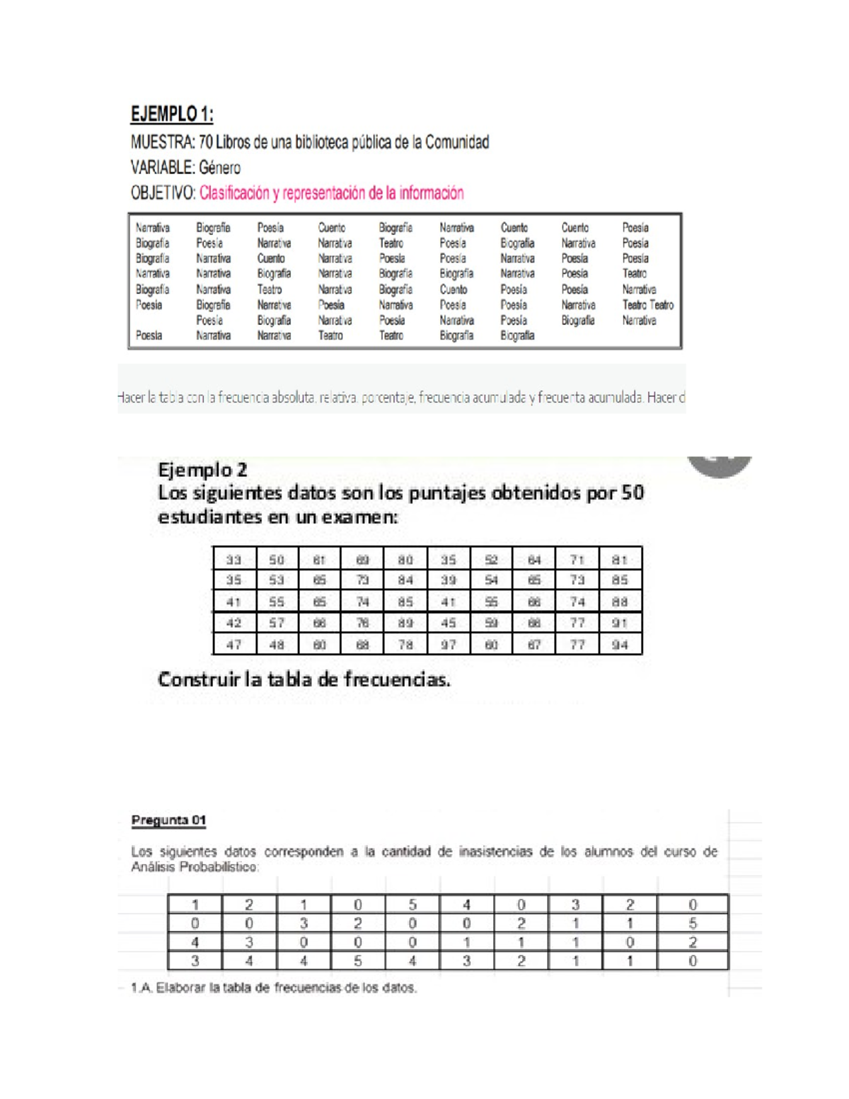 Tabla DE Frecucencias - Las fijas papu para que apruebes el curso, no ...