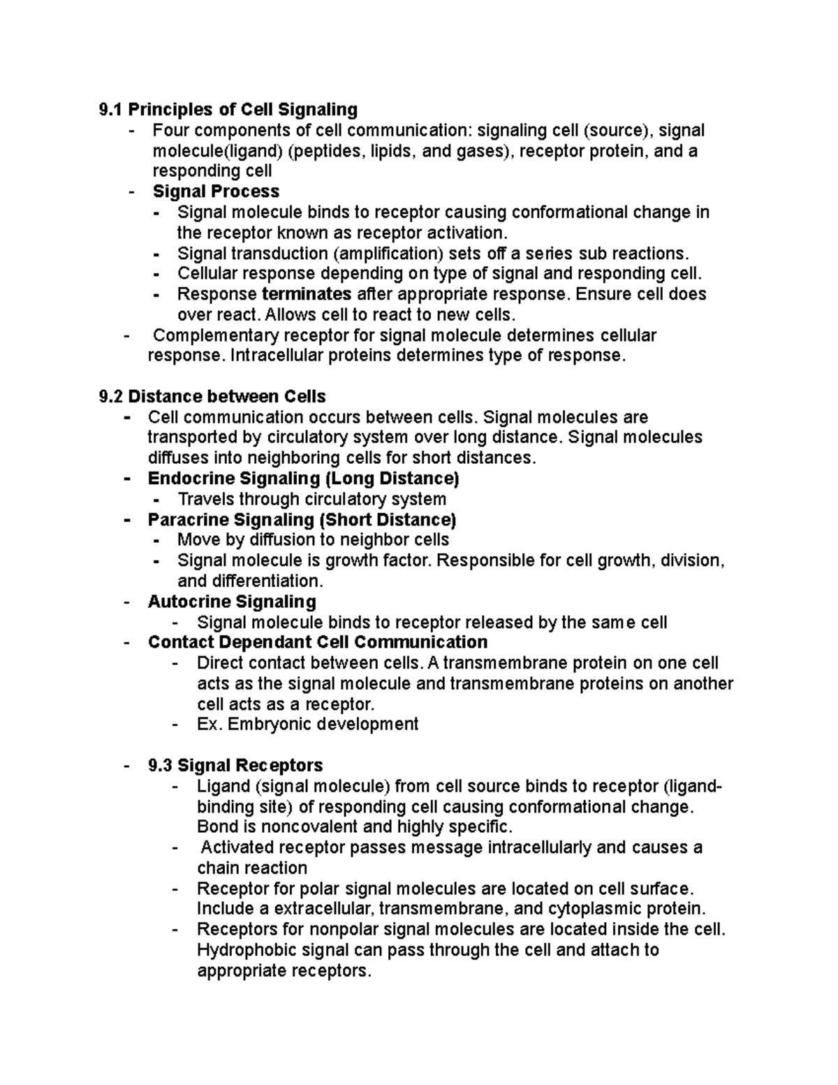 Chapter 9 Cell Communication - 9 Principles of Cell Signaling Four ...