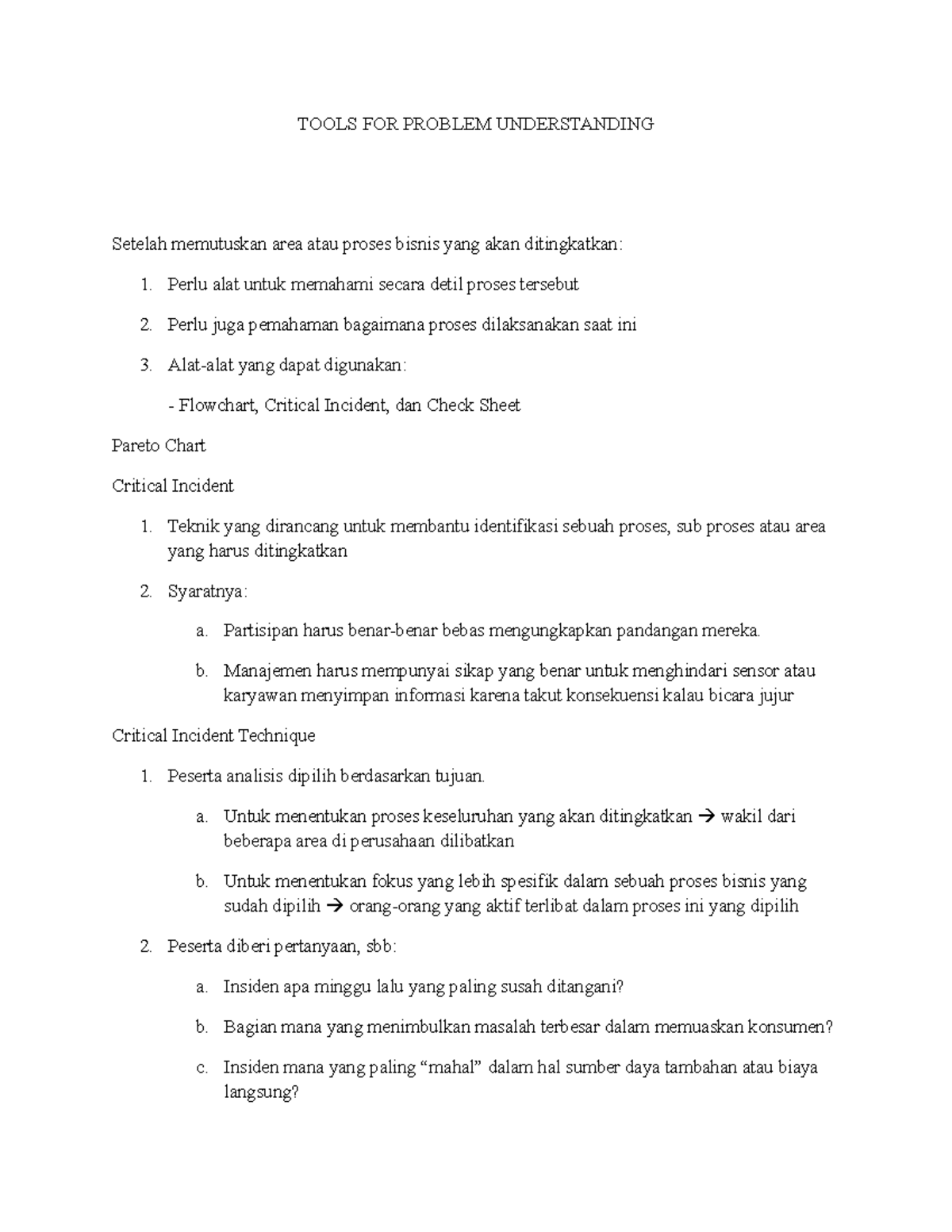 Tools FOR Problem Understanding - TOOLS FOR PROBLEM UNDERSTANDING ...