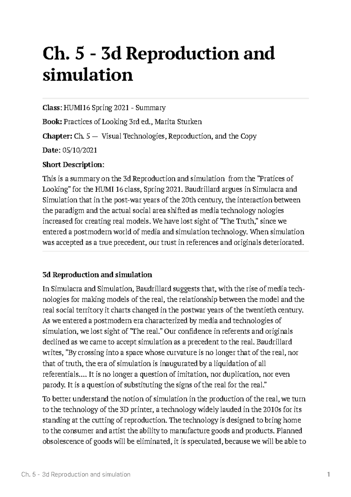 Ch. 5 - 3d Reproduction and simulation - Ch. 5 - 3d Reproduction and ...