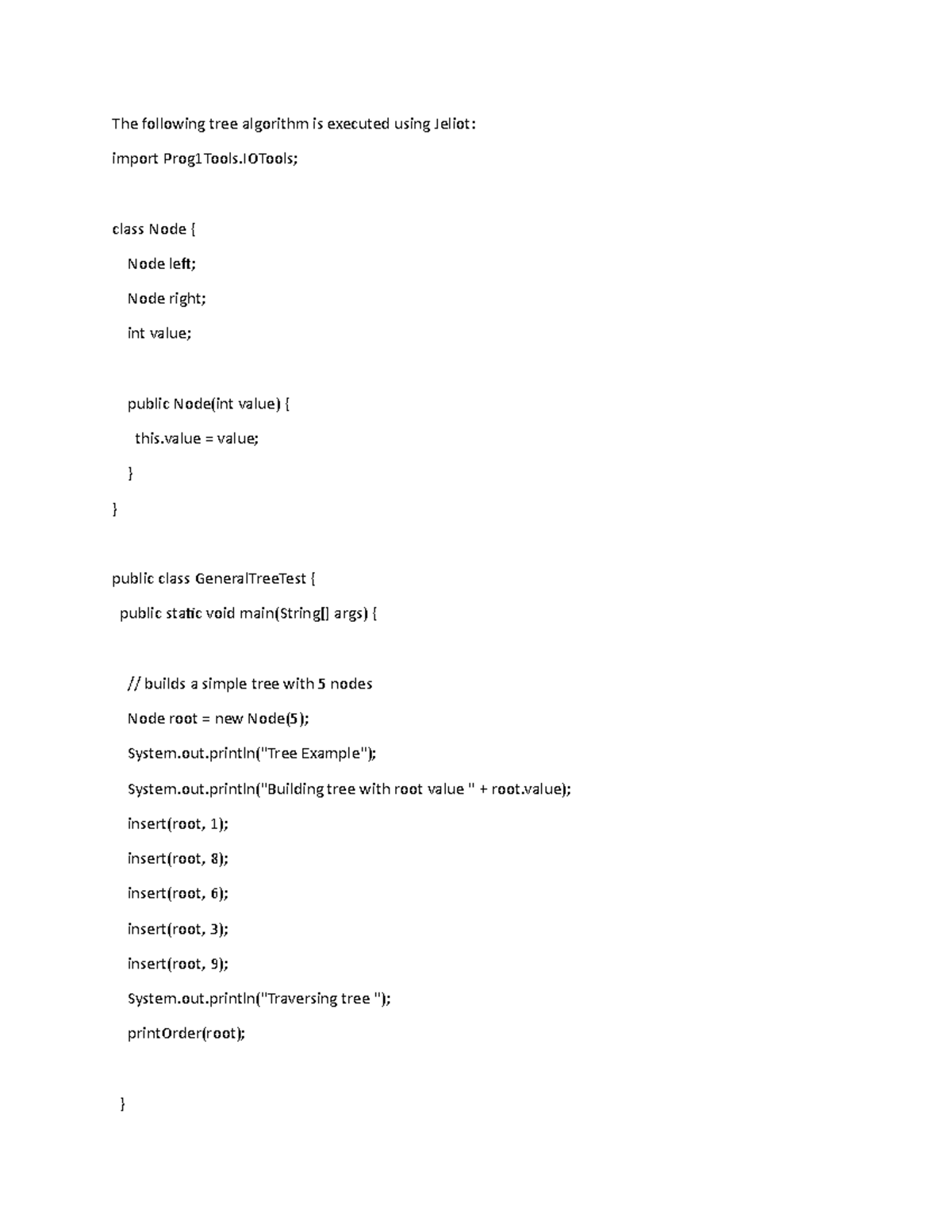Discussion Unit 5 Cs3303 The Following Tree Algorithm Is Executed Using Jeliot Import