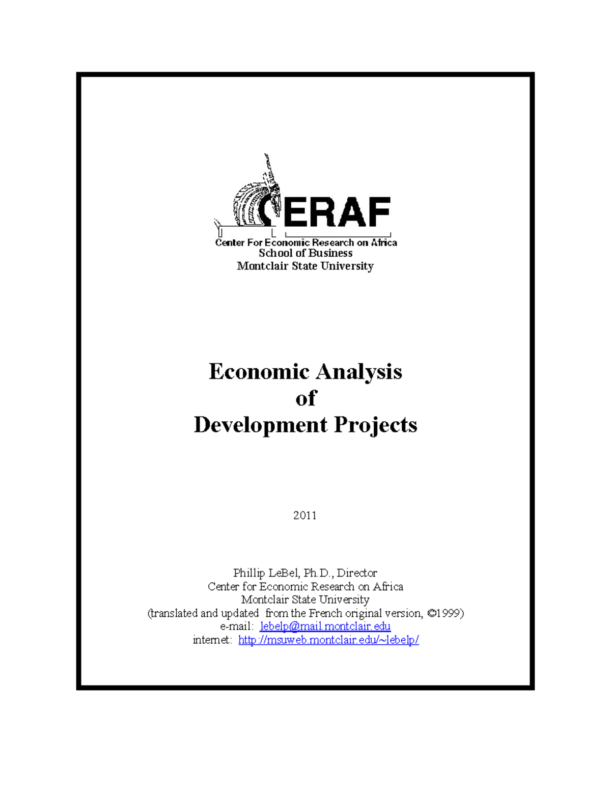 Econ Analysis Projects 11 - School of Business Montclair State ...