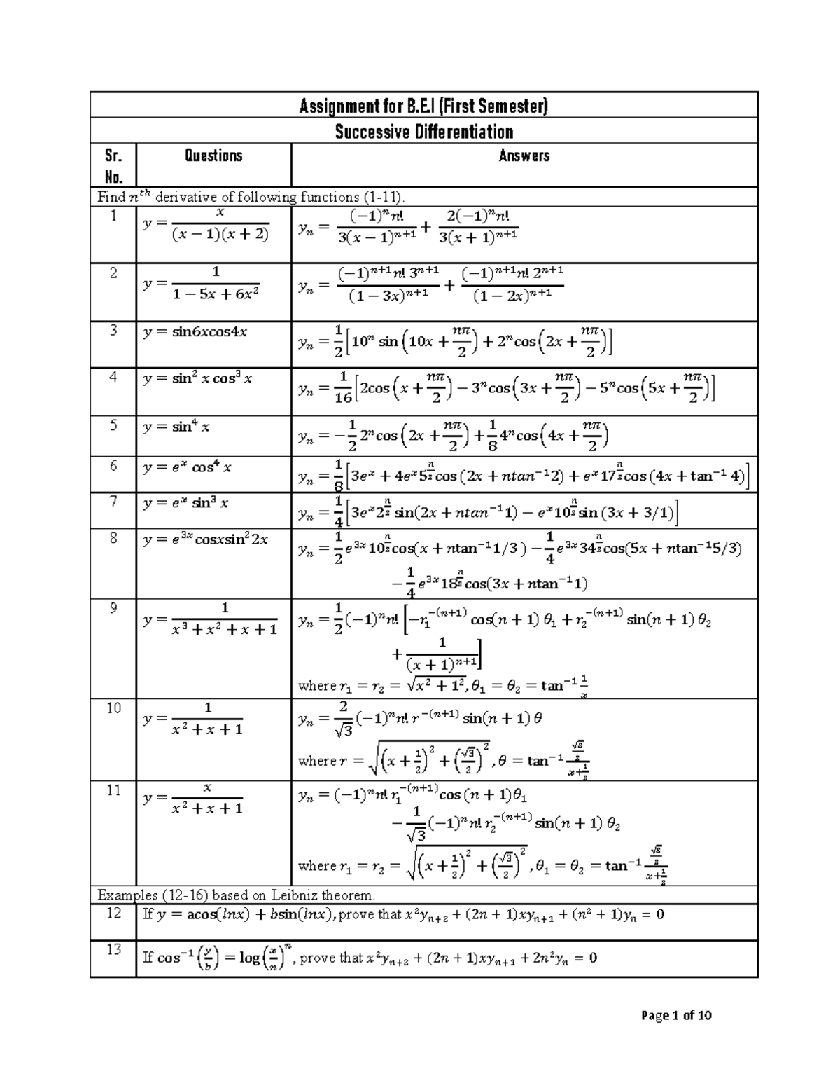 Assignment (BE I) - ........................... - Assignment for B.E ...