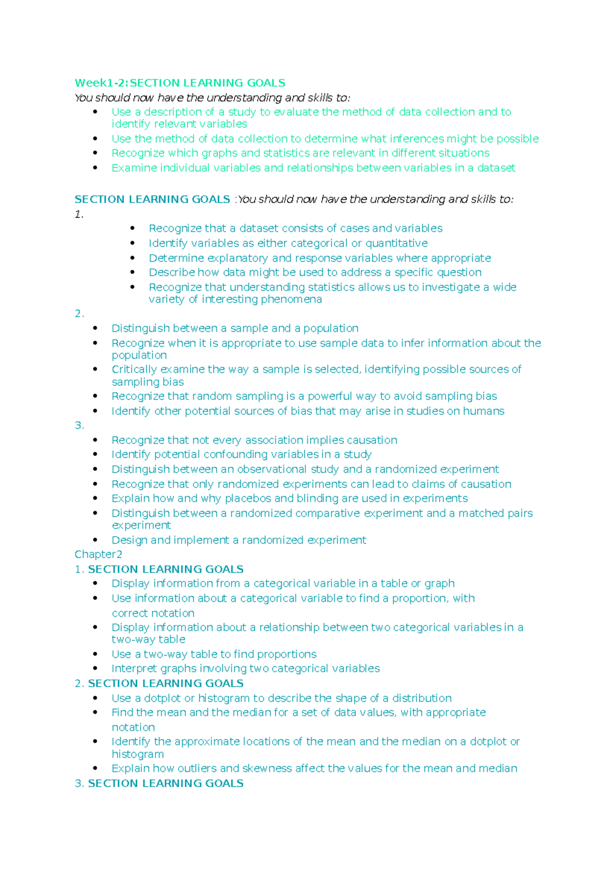 Ecmt Example Note Summary Statistics Unlocking The Power Of Data Week1 2section Learning