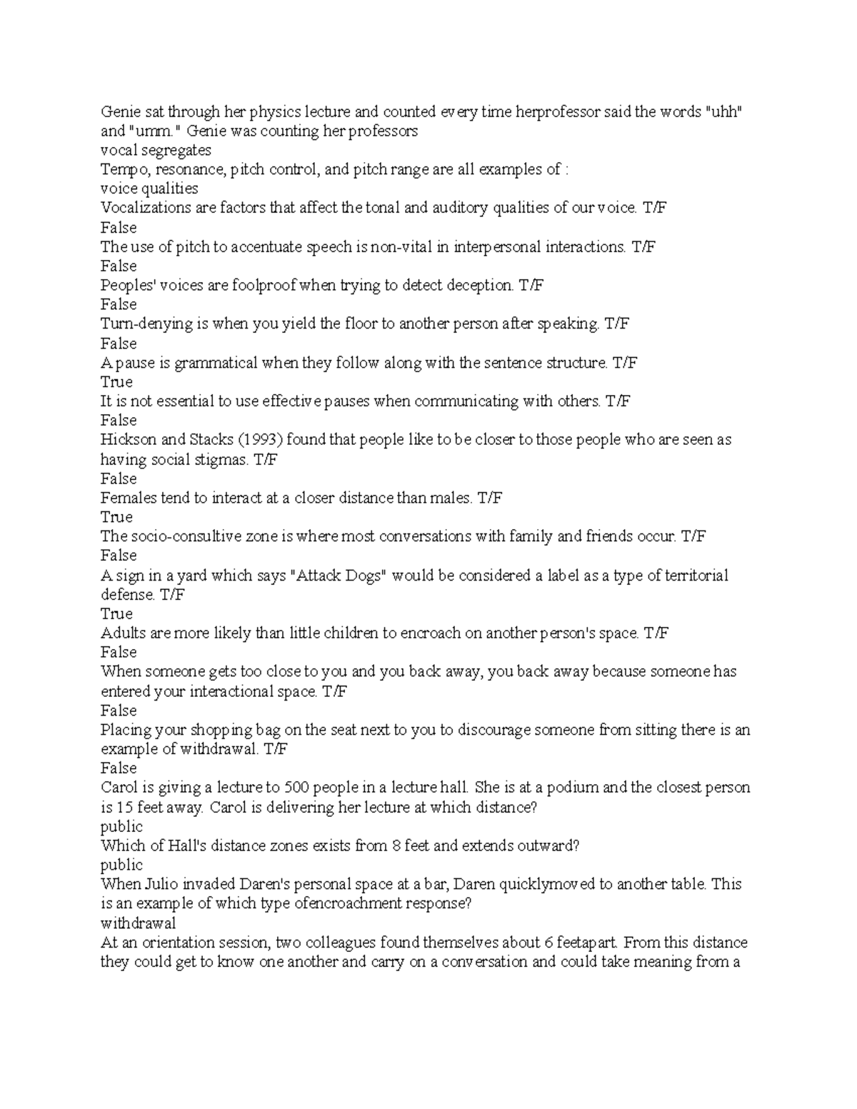 Genie sat through her physics lecture and counted every time ...