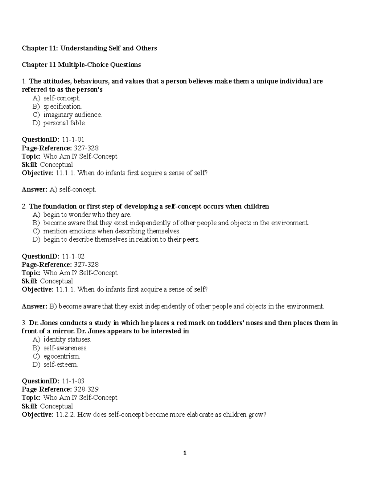 Chapter 11-Understanding Self and Others - Chapter 11: Understanding ...