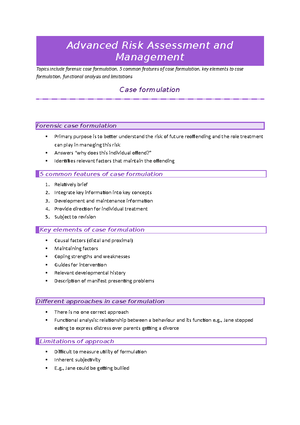 Advanced Risk Assessment and Management 12 - A D VA N C E D R I S K A S ...