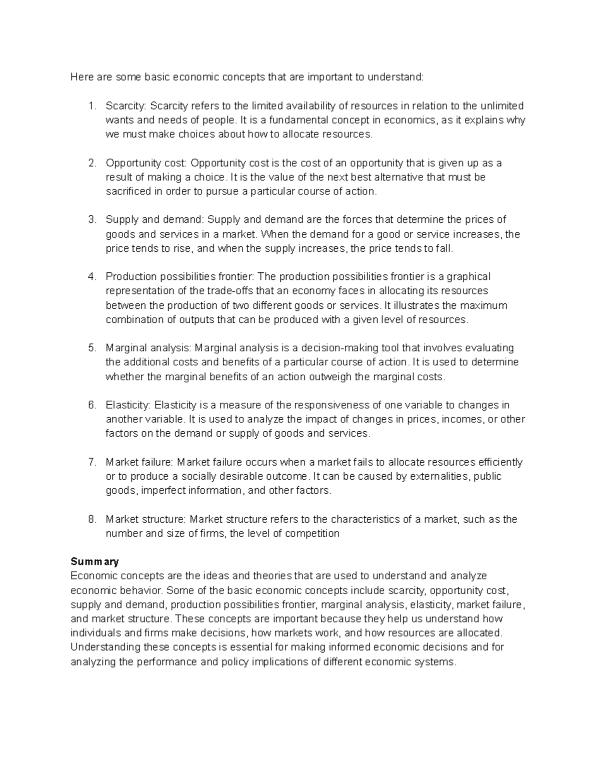 8 Economic Concepts - Here are some basic economic concepts that are ...