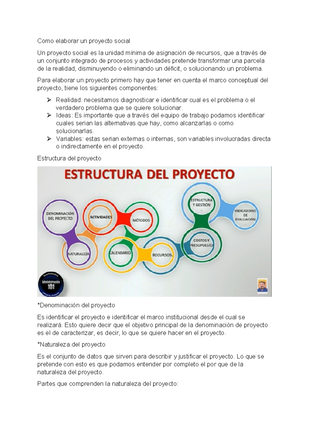 Como elaborar un proyecto social - Para elaborar un proyecto primero ...