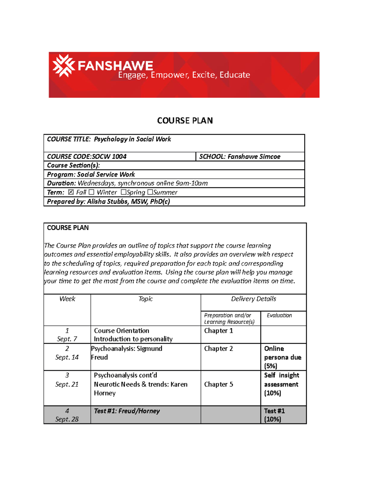 Psychology outline - Notes - Engage, Empower, Excite, Educate COURSE ...