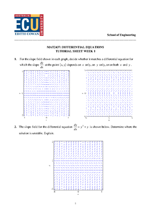 MAT2437 Matlab Worksheet Laplace Transforms - School of Engineering and ...