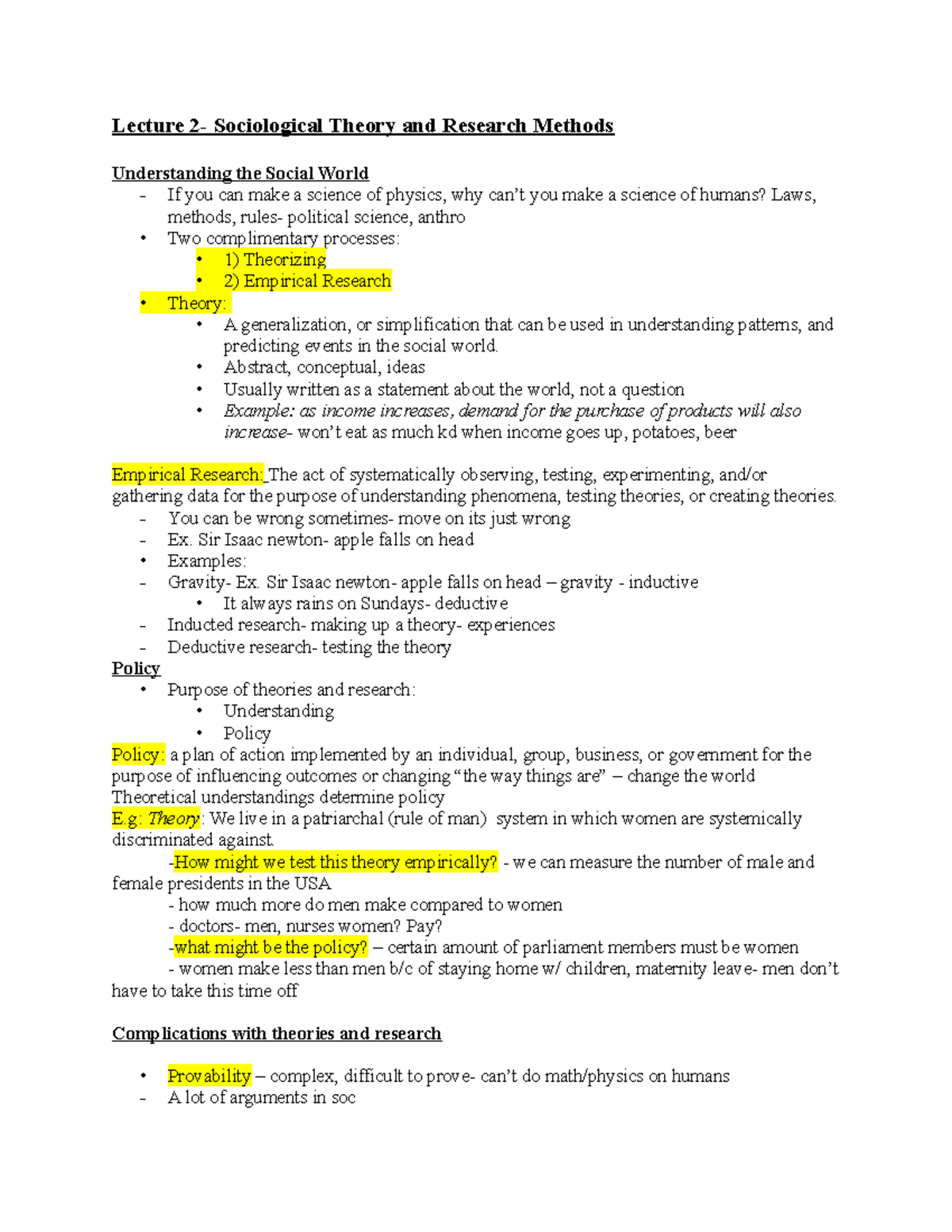 Lecture 2- Sociological Theory and Research Methods - Lecture 2 ...