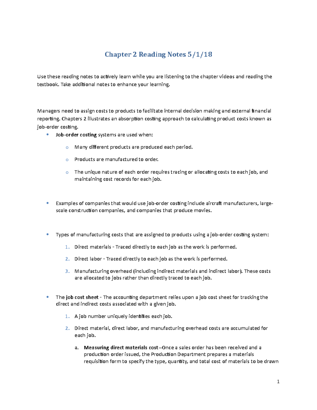Chapter 2 Reading Notes - Chapter 2 Reading Notes 5/1/ Use these ...