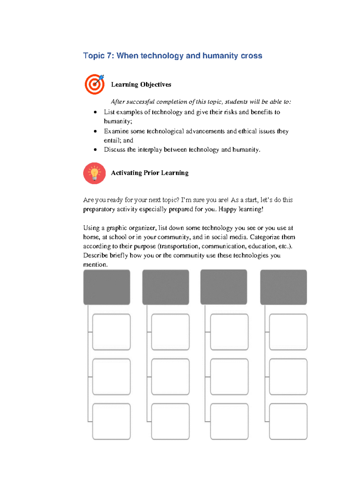 Unit 2 Topic 7 When technology and humanity cross - Topic 7: When ...