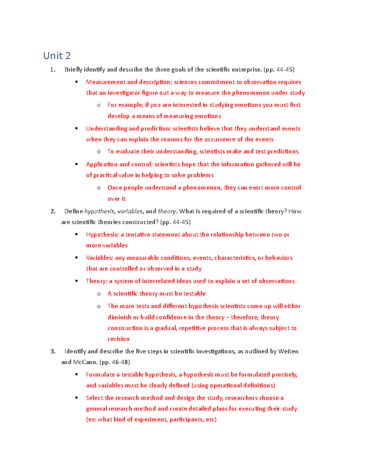 Unit 2 - Unit 2 study guide - Unit 2 Briefly identify and describe the ...