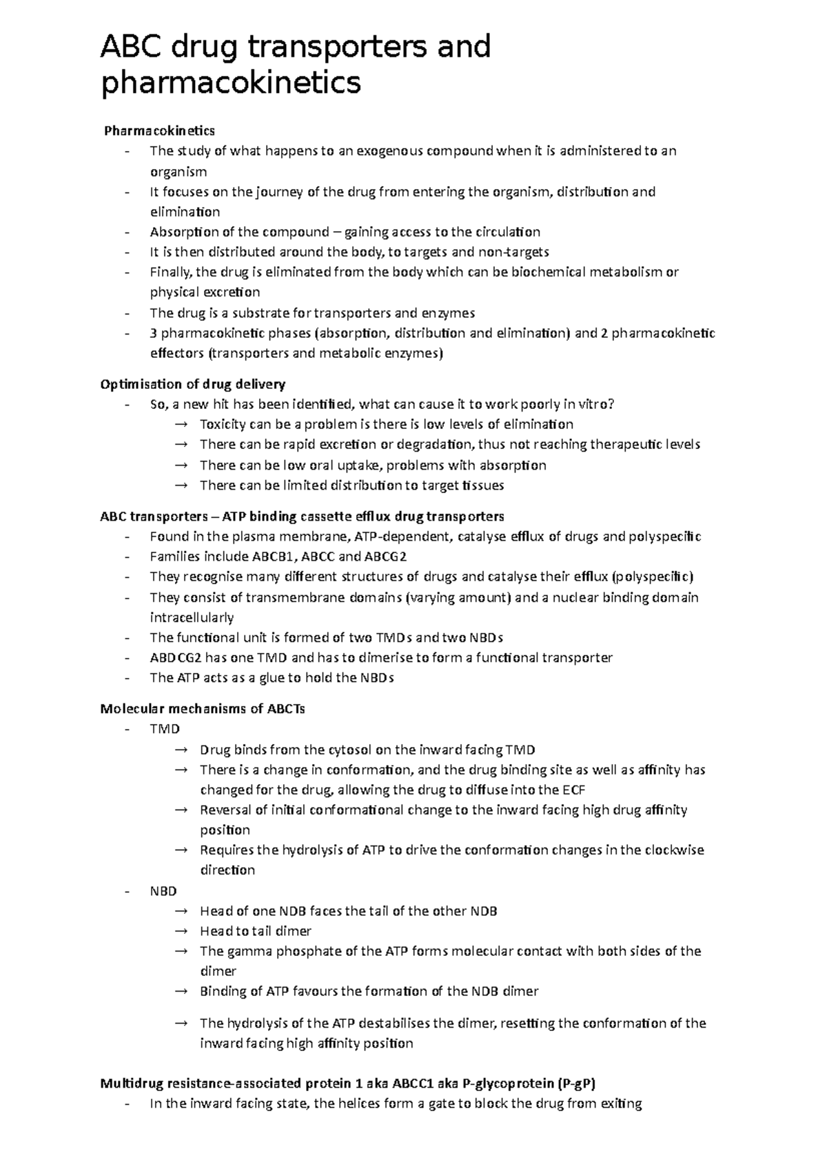 ABC drug transporters and pharmacokinetics - ABC drug transporters and ...