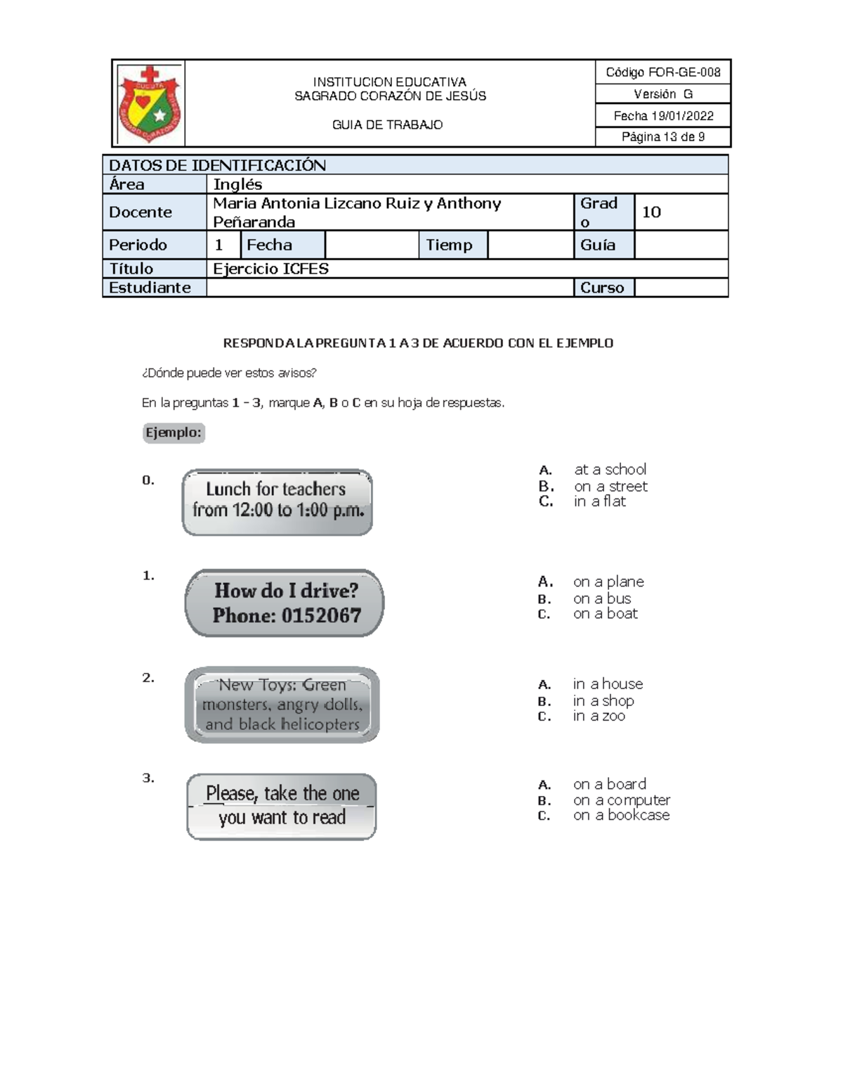 Cuadernillo-de-preguntas Cuadernillo-de-preguntas-Saber-11-ingles-2018 (2) (1) - Studocu