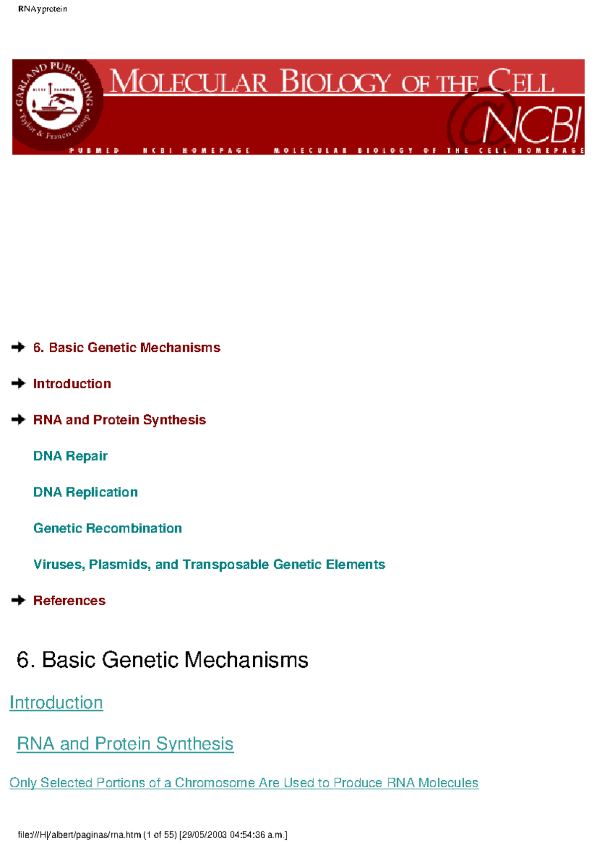 Molecular Biology of the Cell Full Book Alberts-part 6 - Basic Genetic ...