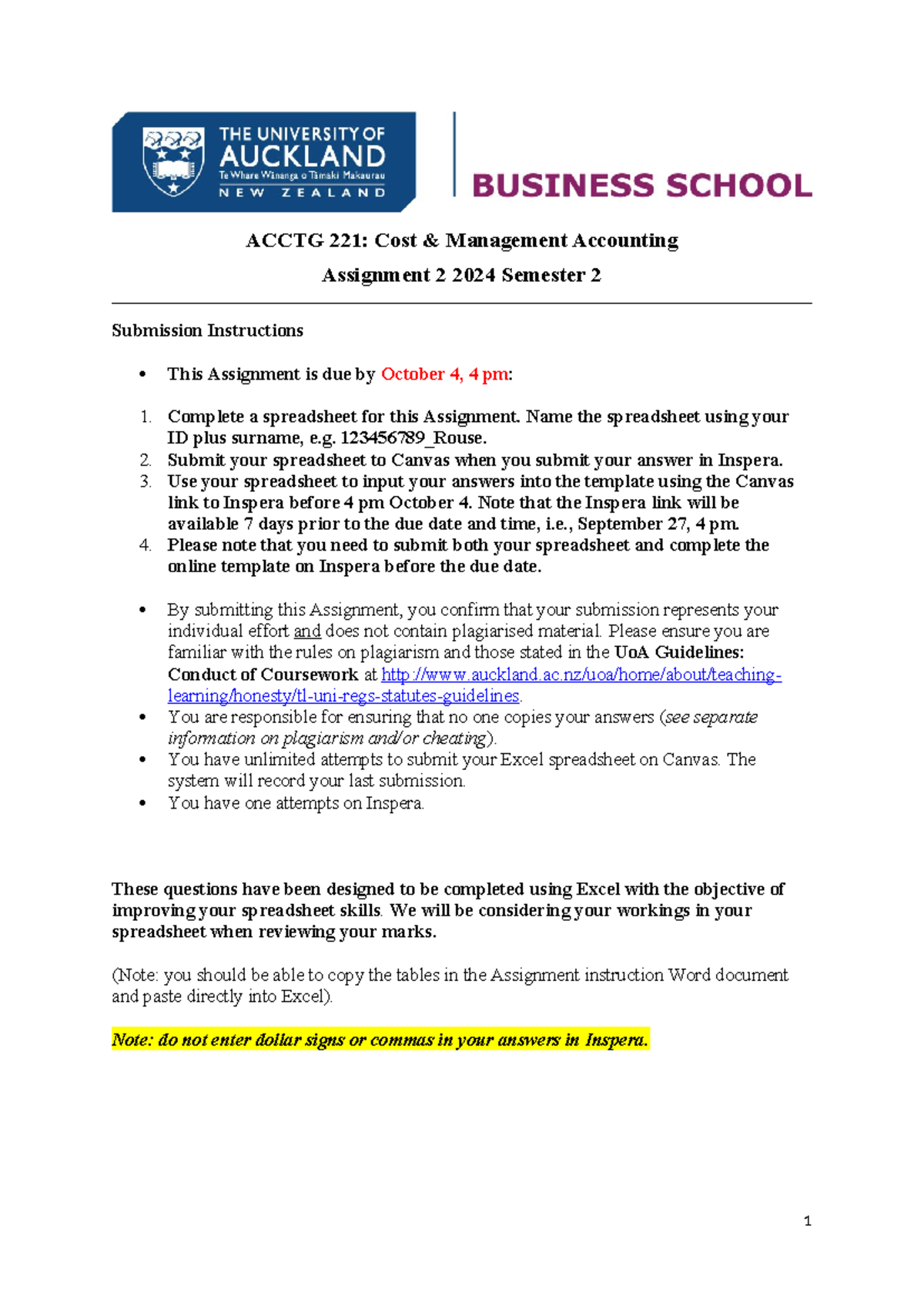 Acctg 221 Assignment 2 S2 2024 - ACCTG 221: Cost & Management Accounting Assignment 2 2024 - Studocu