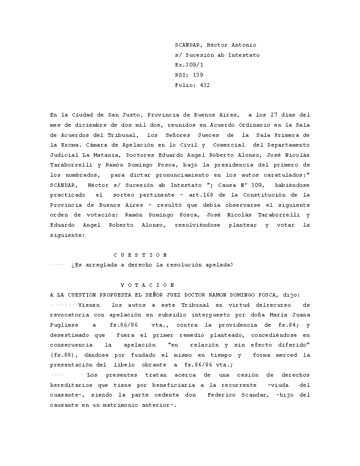 Scandar, Hector Antonio s Sucesion - SCANDAR, Héctor Antonio s ...