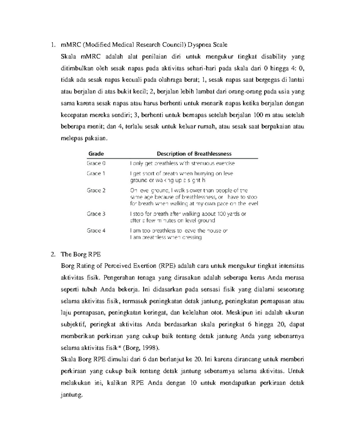 Pemeriksaan Neuromuskular - mMRC (Modified Medical Research Council ...