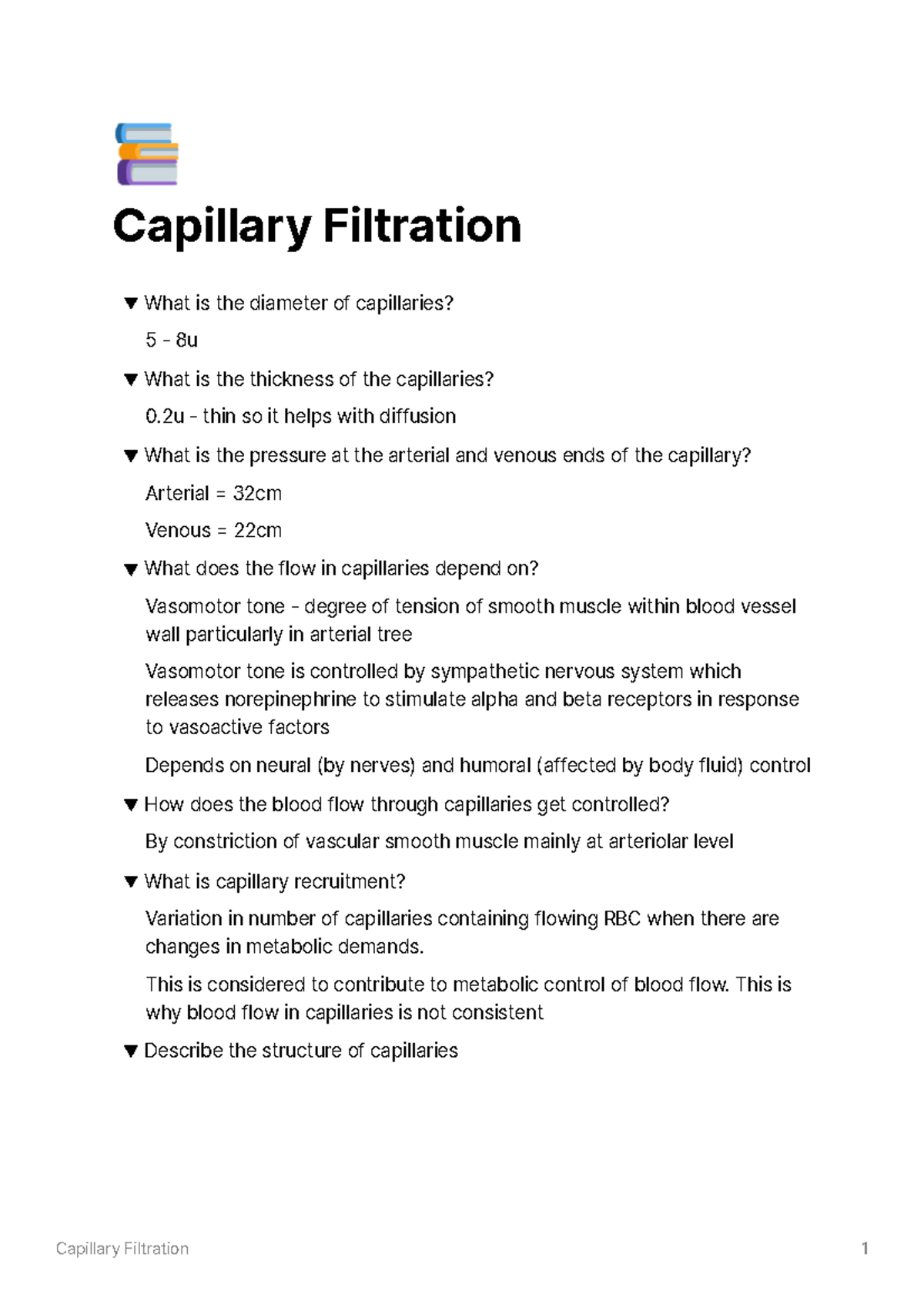 Capillary Filtration - Cardiovascular Block - 📚 Capillary Filtration ...