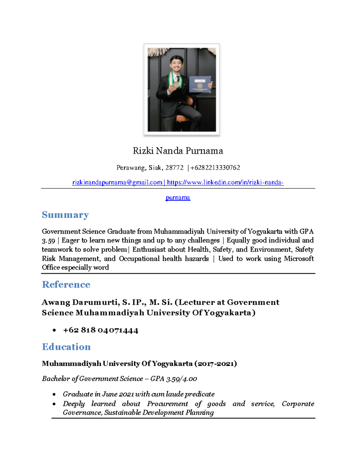 Rizki Nanda Purnama-CV Perawang pdf - Rizki Nanda Purnama Perawang, Siak, 28772 | +6 ...