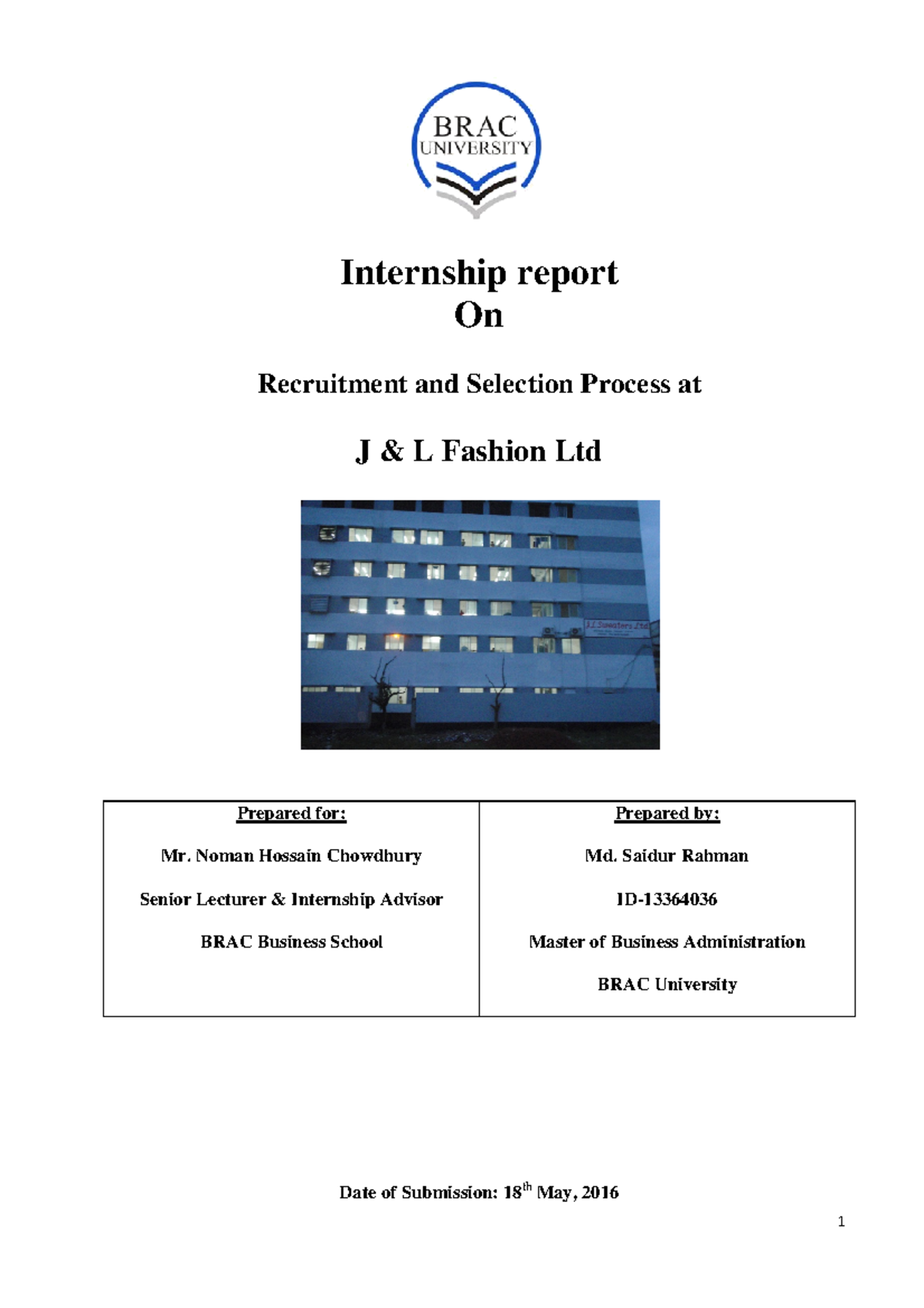 74352065 - internship document sample - Internship report On ...