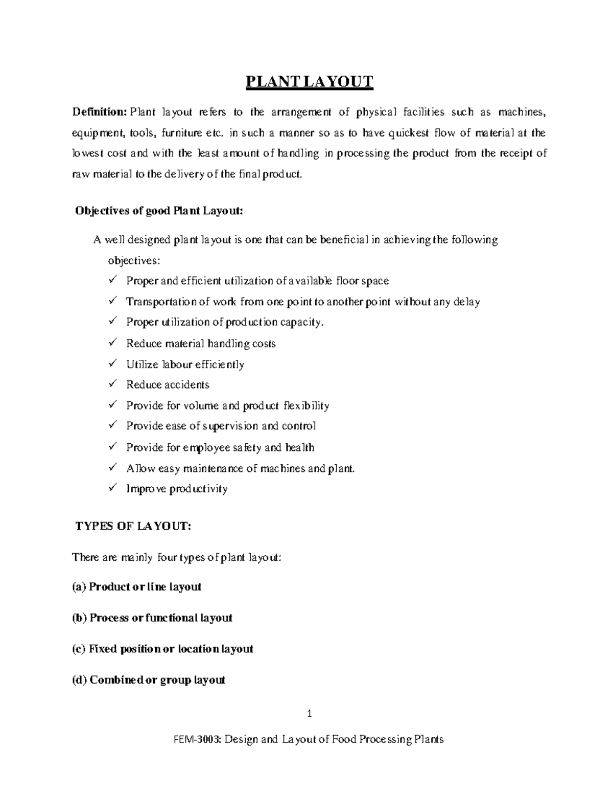 Product Layouts 1 PLANT LAYOUT Definition Plant Layout Refers To The product-layouts-1-plant-layout-definition-plant-layout-refers-to-the